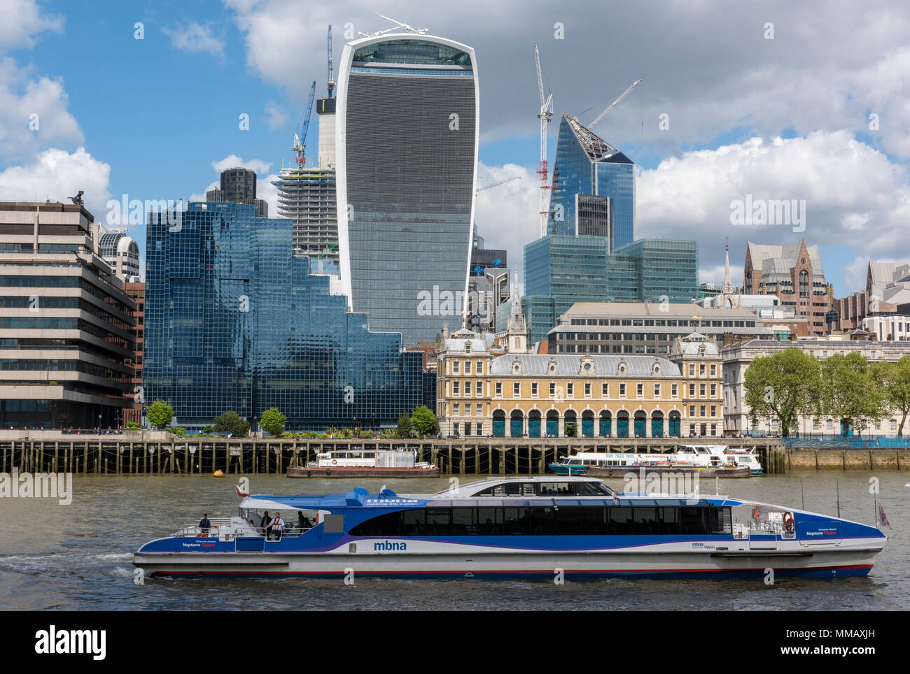 a thames clipper transport for london TFL ferry or barge carrying ...