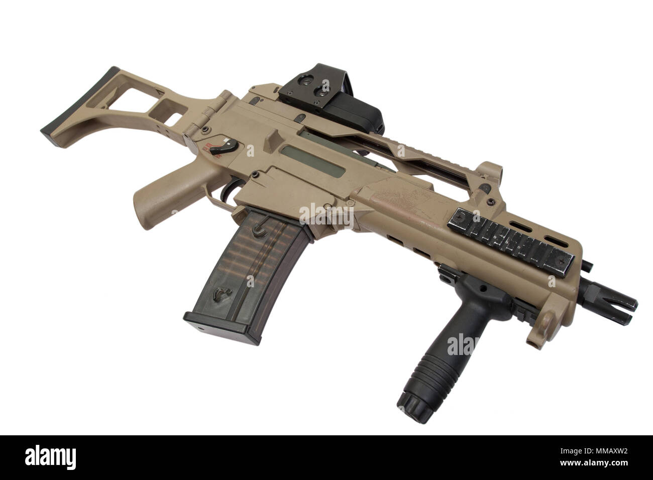 modern assault rifle isolated on a white background Stock Photo - Alamy