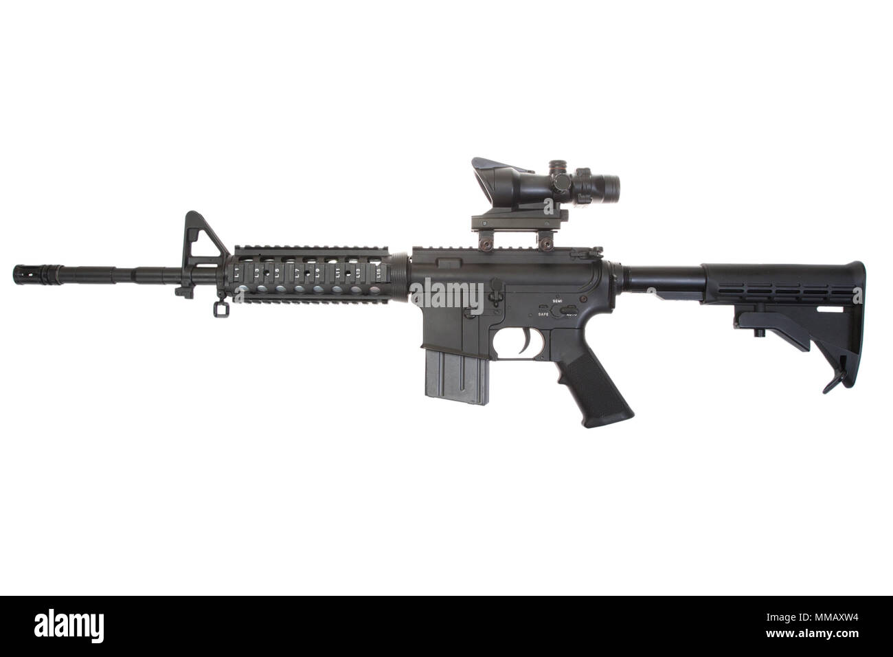 Colt M4A1 isolated on a white background Stock Photo - Alamy