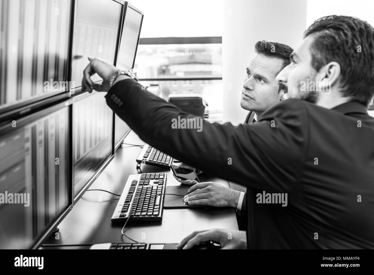 Business charts on screen Black and White Stock Photos & Images - Alamy