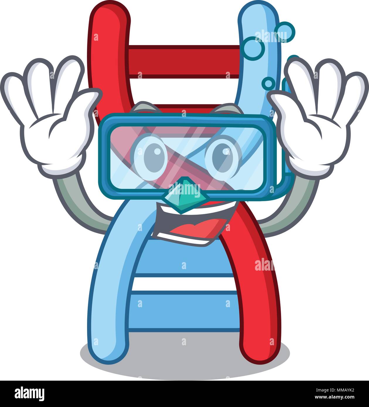 Diving dna molecule character cartoon Stock Vector Image & Art - Alamy