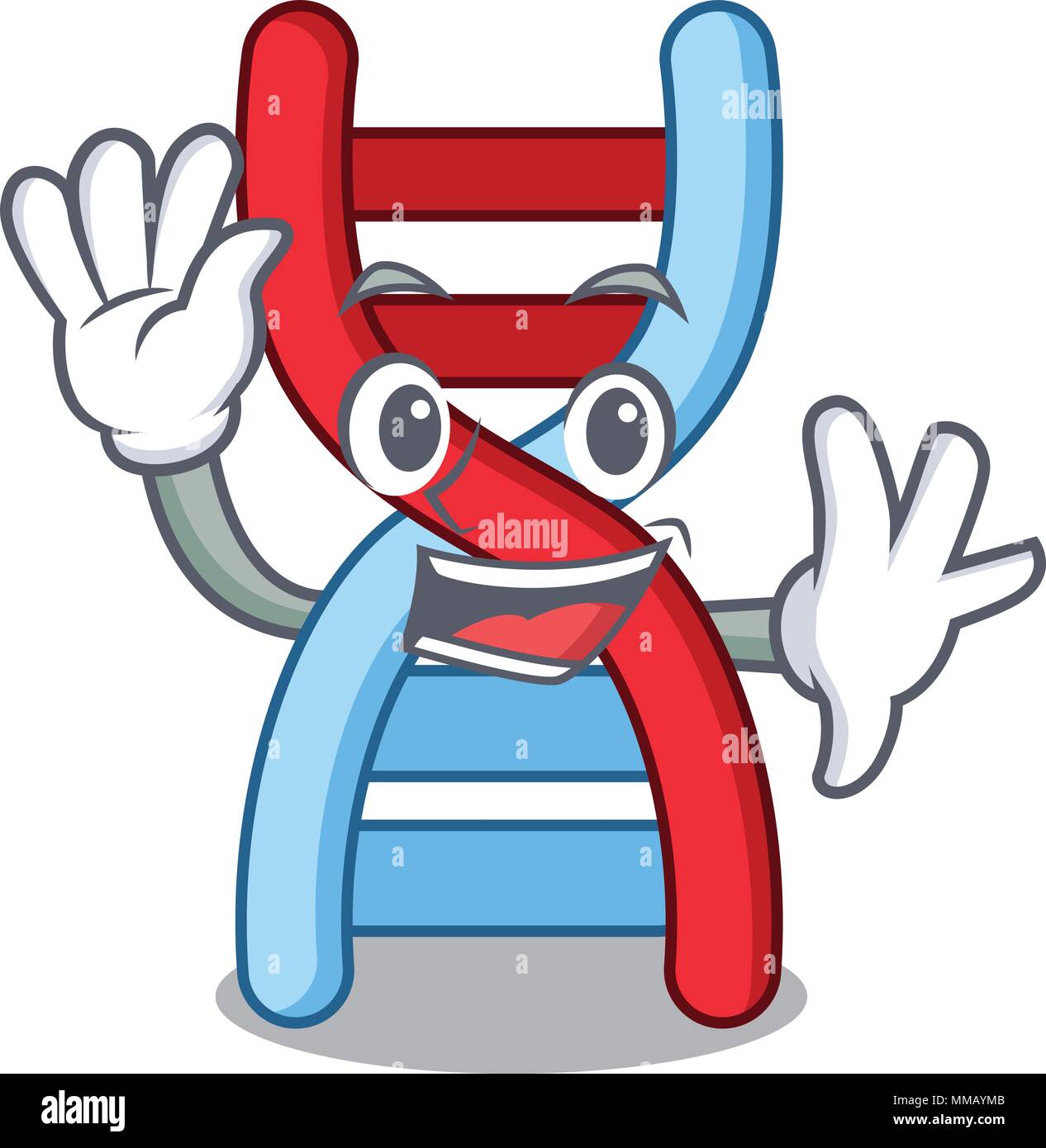 Waving dna molecule character cartoon Stock Vector Image & Art - Alamy
