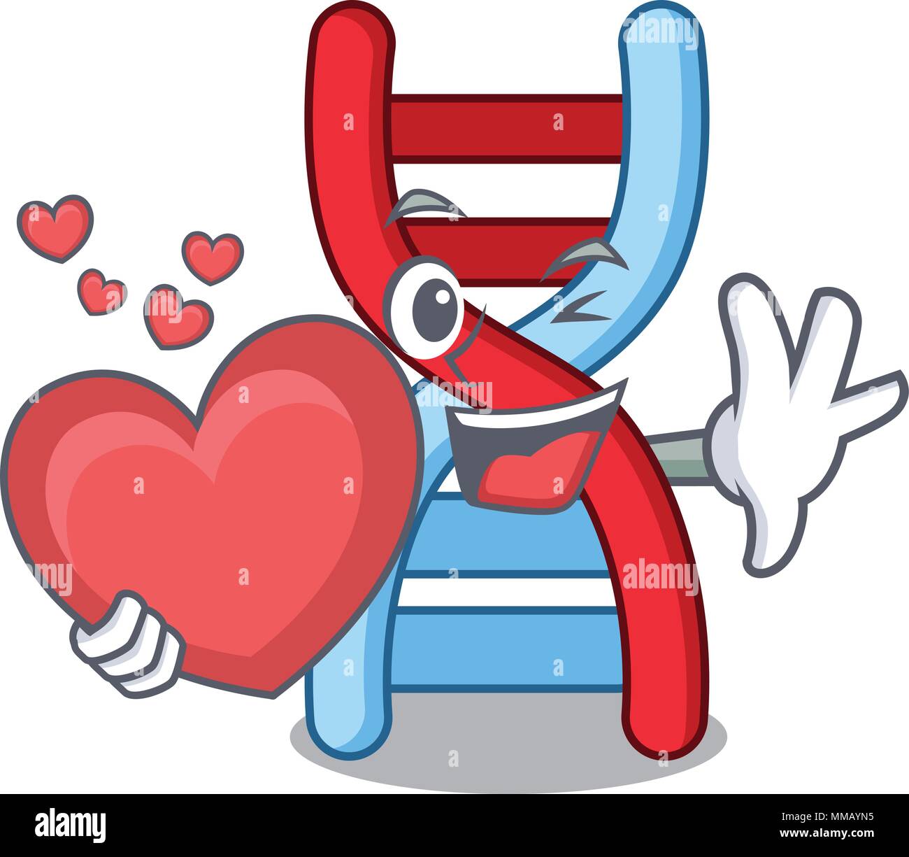 With heart dna molecule mascot cartoon Stock Vector Image & Art - Alamy