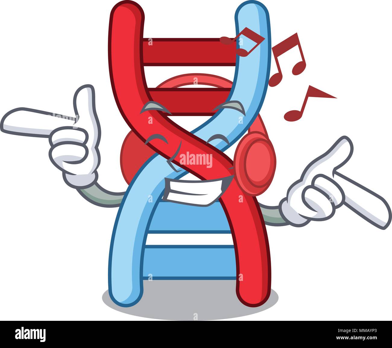Listening music dna molecule mascot cartoon Stock Vector Image & Art ...
