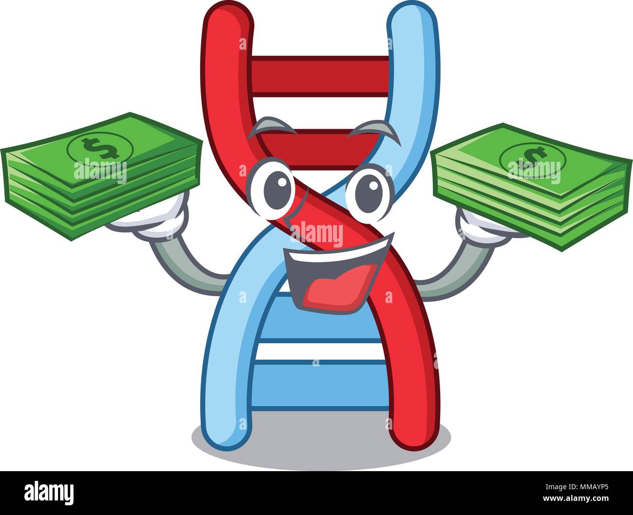 With money bag dna molecule mascot cartoon Stock Vector Image & Art - Alamy