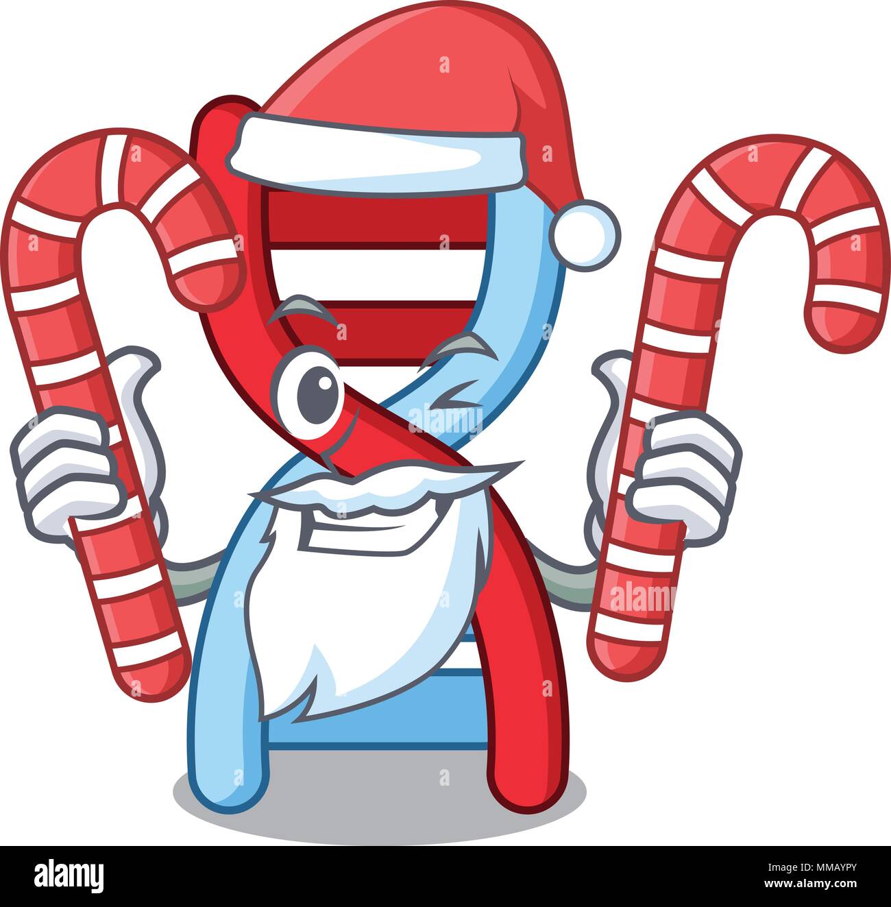 Santa with candy dna molecule mascot cartoon Stock Vector Image & Art ...