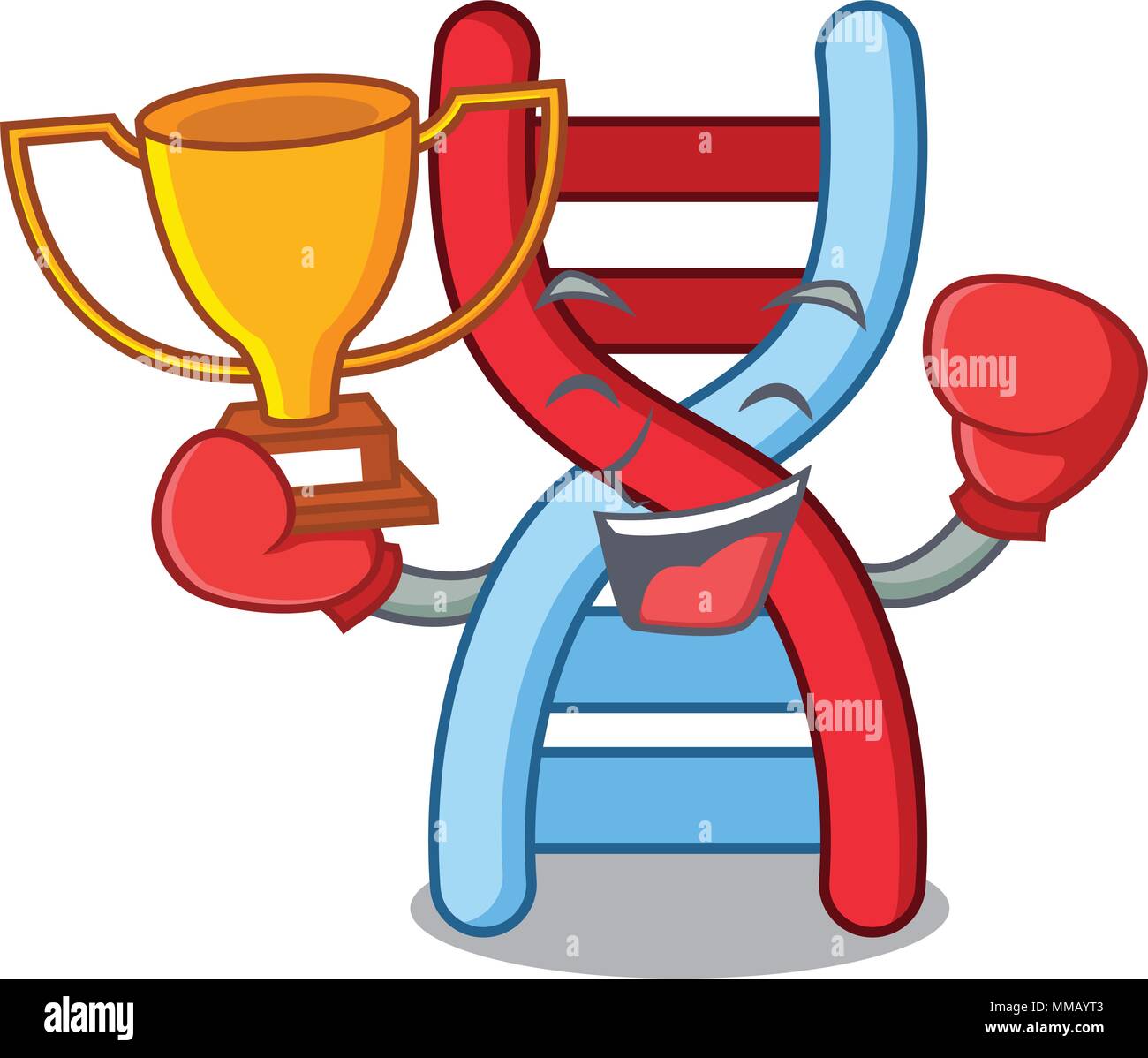 Boxing winner dna molecule mascot cartoon Stock Vector Image & Art - Alamy