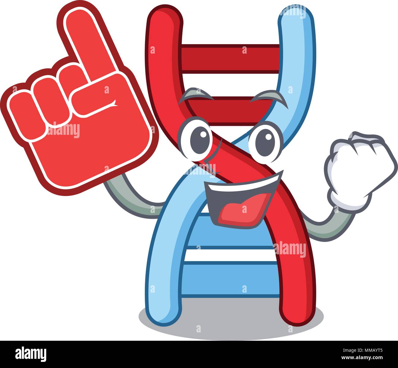 Foam finger dna molecule mascot cartoon Stock Vector Image & Art - Alamy