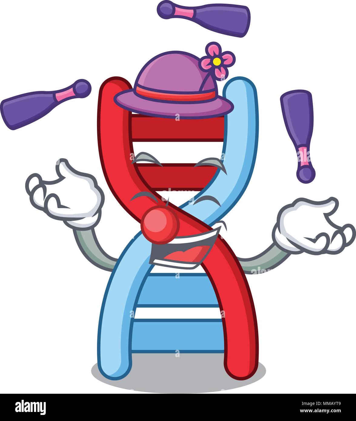 Juggling dna molecule mascot cartoon Stock Vector Image & Art - Alamy