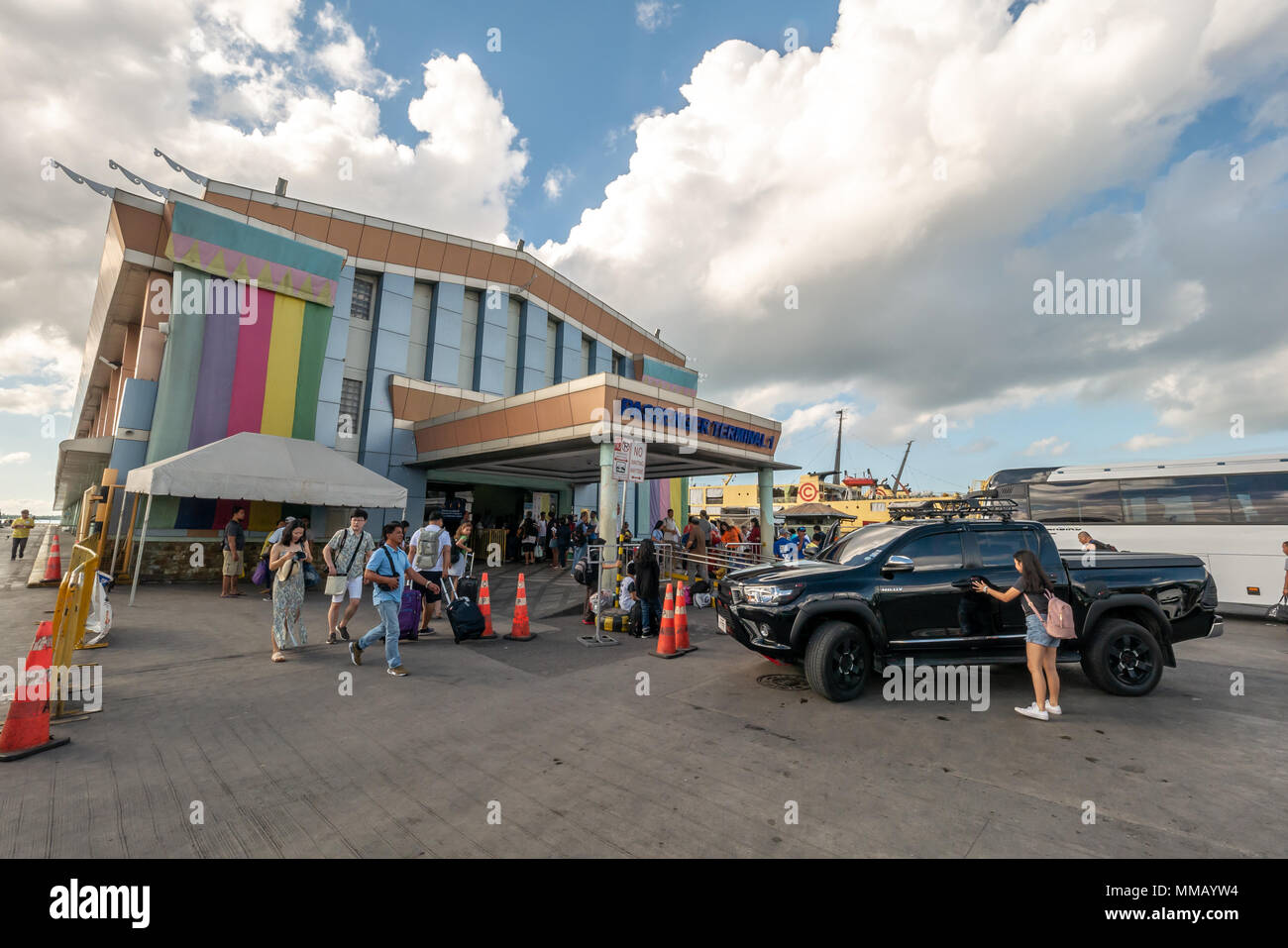 Cebu City, Philippines : Apr 24,2018 Tourist enter a Cebu Passenger ...