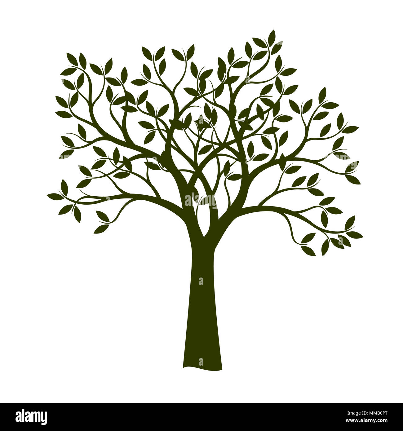 Black Spring Tree. Vector Illustration. Plants in garden Stock Photo ...