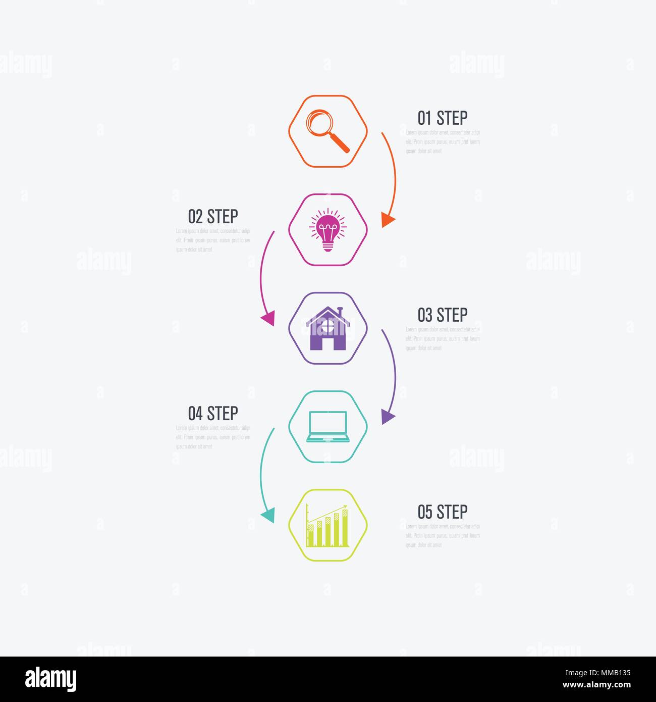 Vector illustration infographics 5 options Stock Vector Image & Art - Alamy