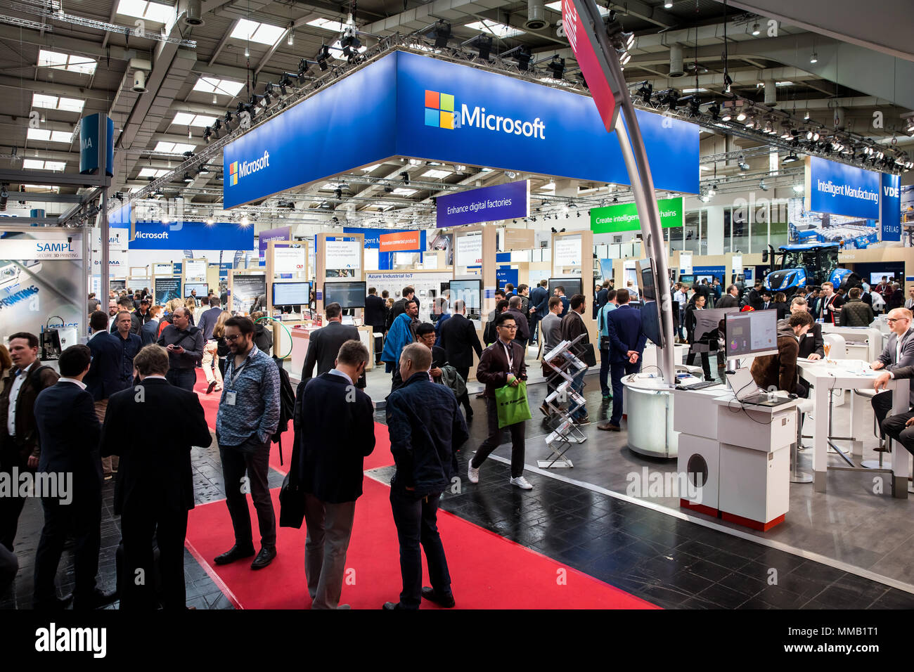 Hannover, Germany - April, 2018: Microsoft booth stand on Messe fair in ...