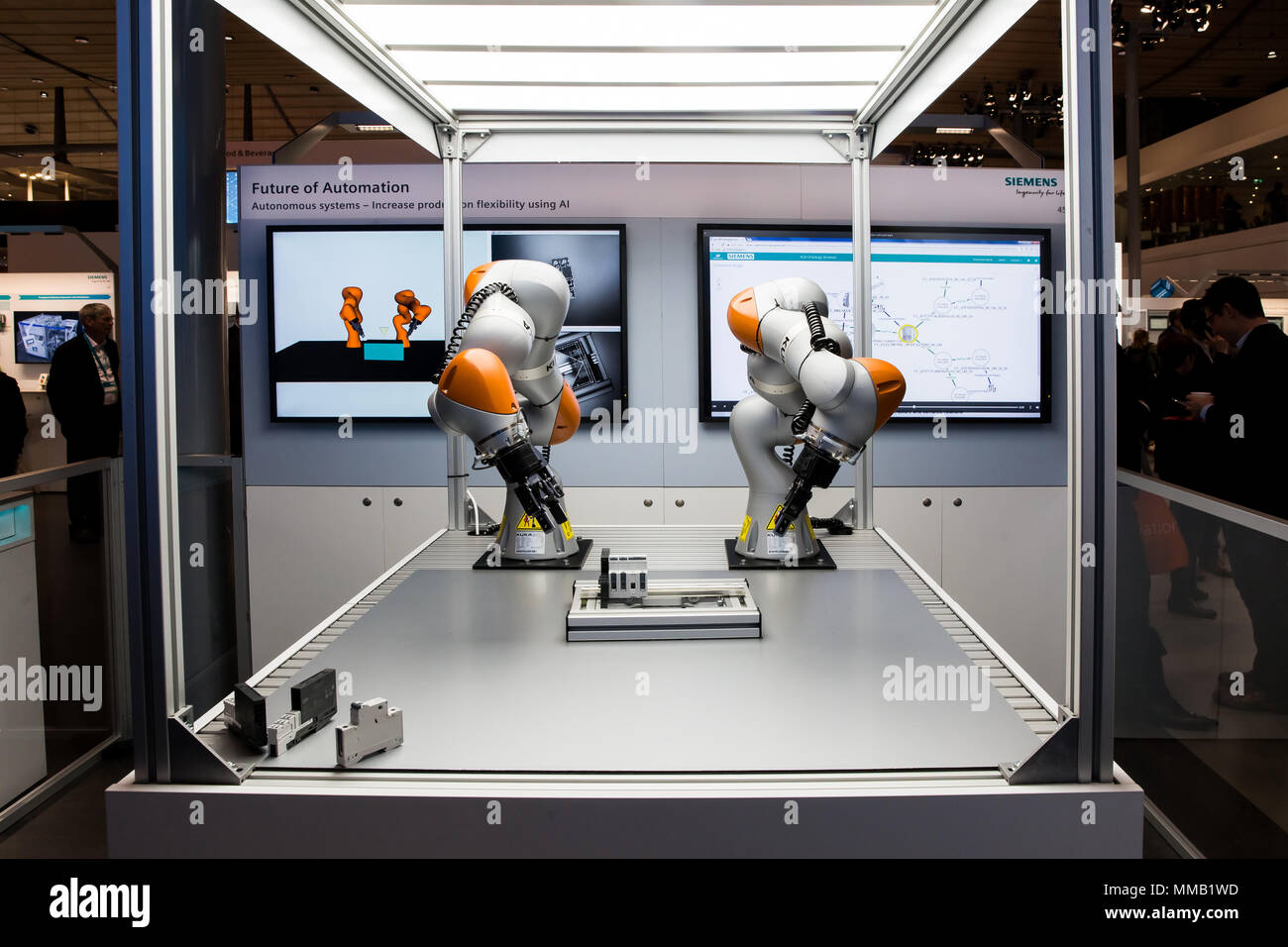 Hannover, Germany - April, 2018: Future of automation, autonomous ...