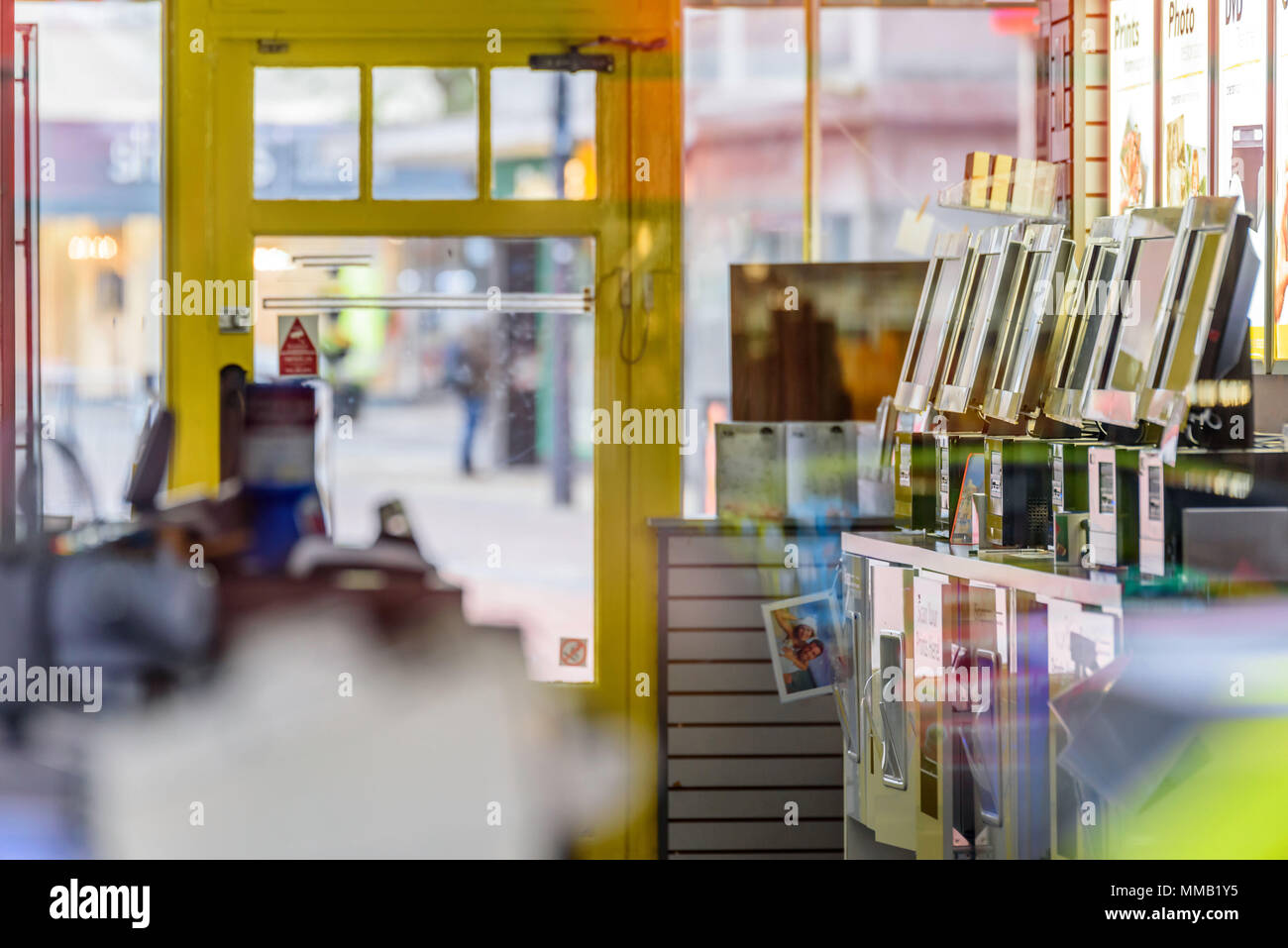 Day view empty closed photography services shop interior in UK Stock ...