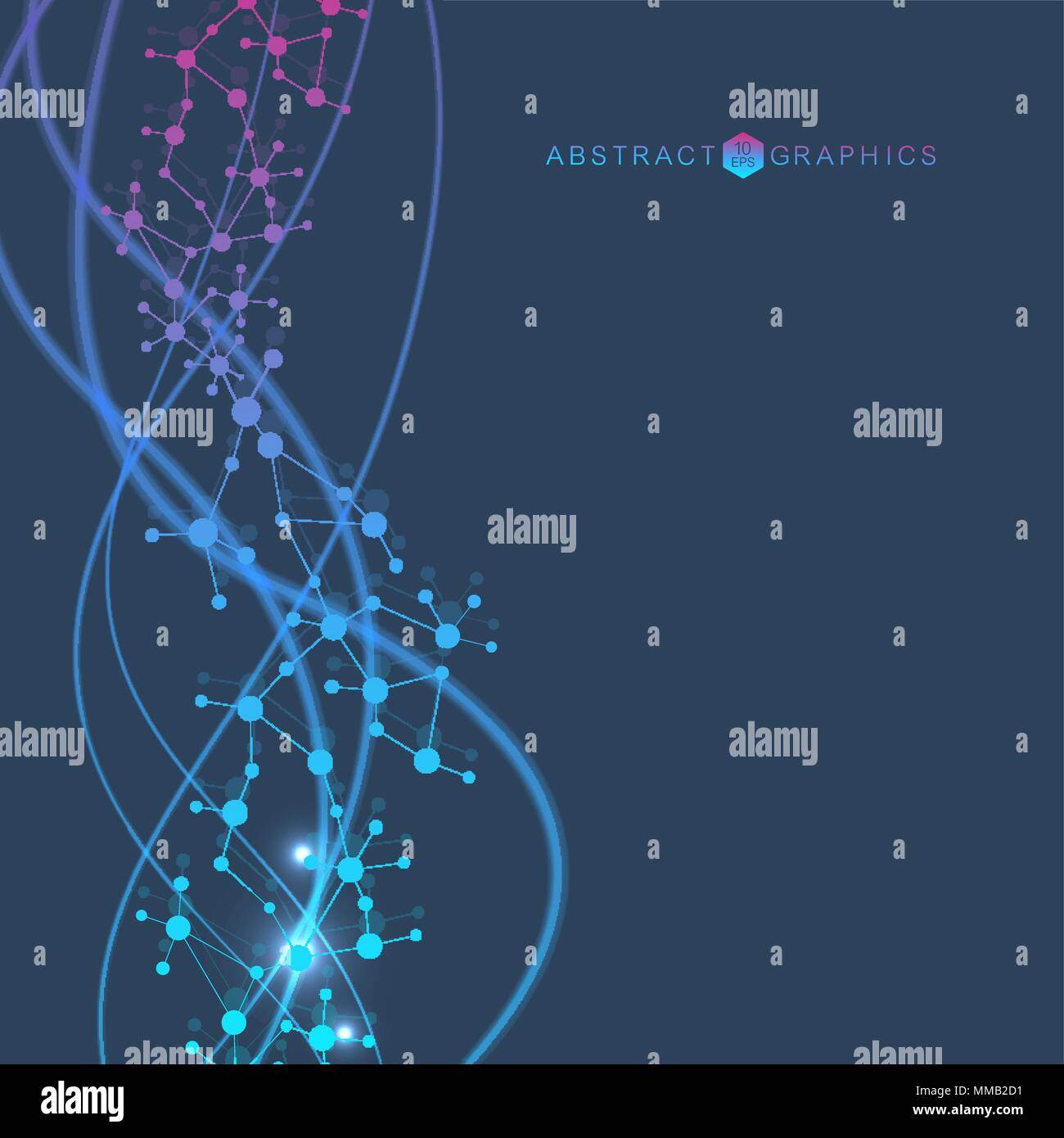 Structure molecule and communication. Dna, atom, neurons. Scientific ...
