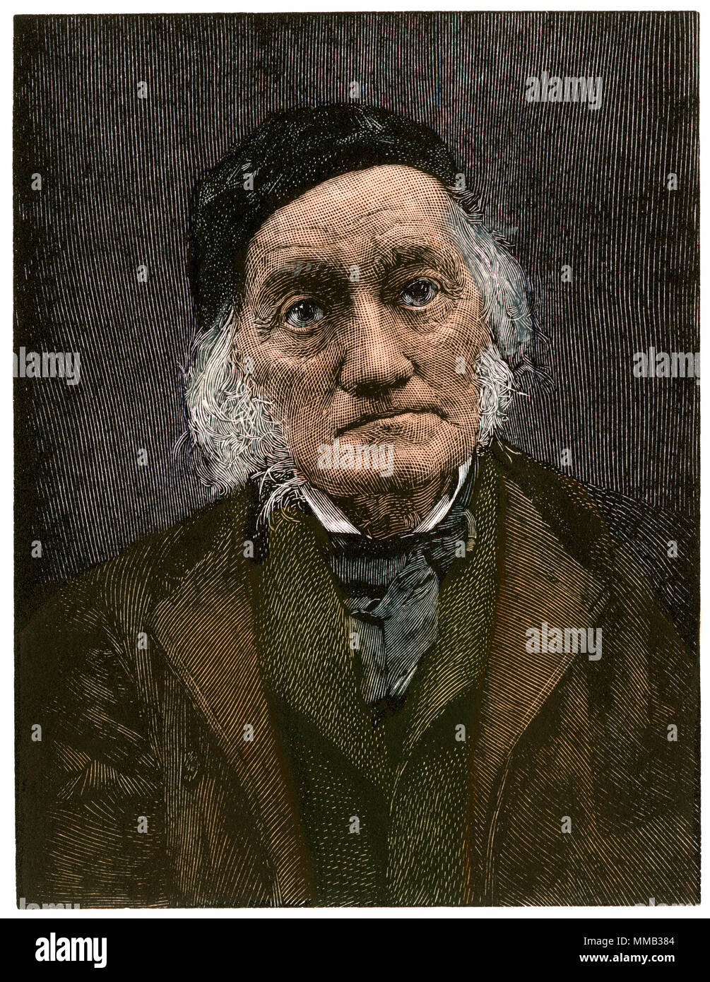 Richard Owen, English paleontologist. Hand-colored woodcut Stock Photo ...