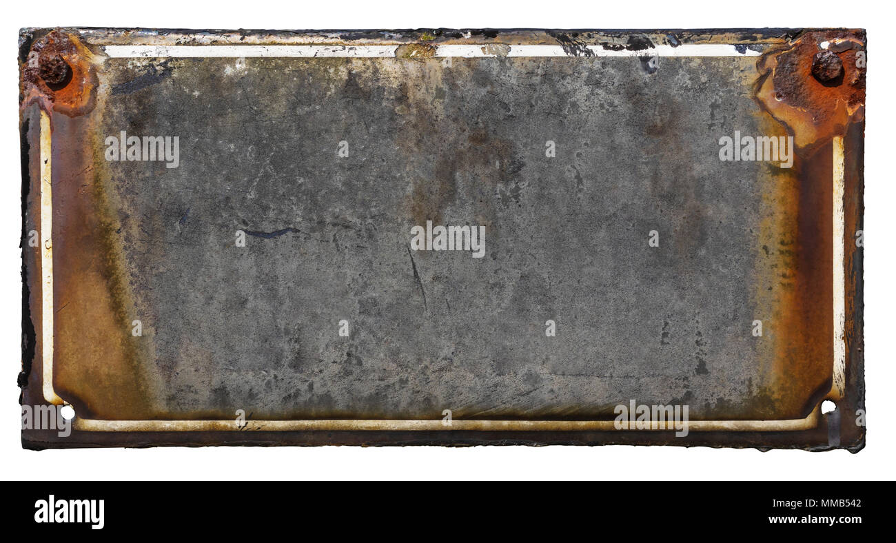 Old blank plaque isolated on white background Stock Photo - Alamy