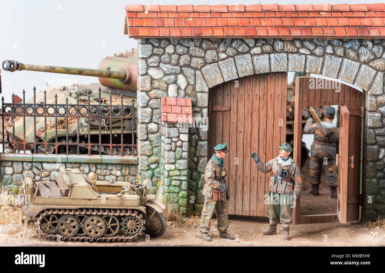 Miniature with german officers Stock Photo - Alamy