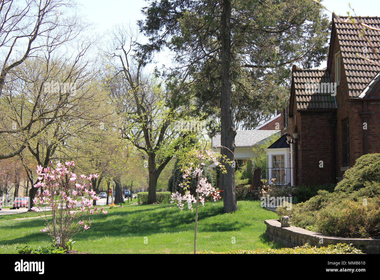Upper middle class older suburb with a sidewalk Stock Photo - Alamy