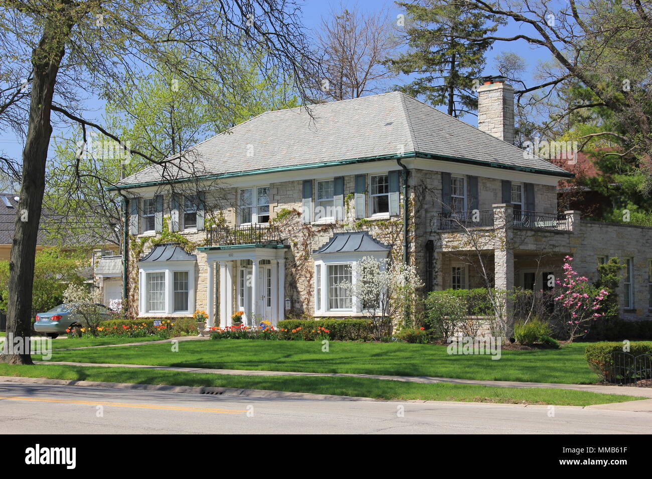 Upper middle class older suburb of Park Ridge, Illinois Stock Photo - Alamy