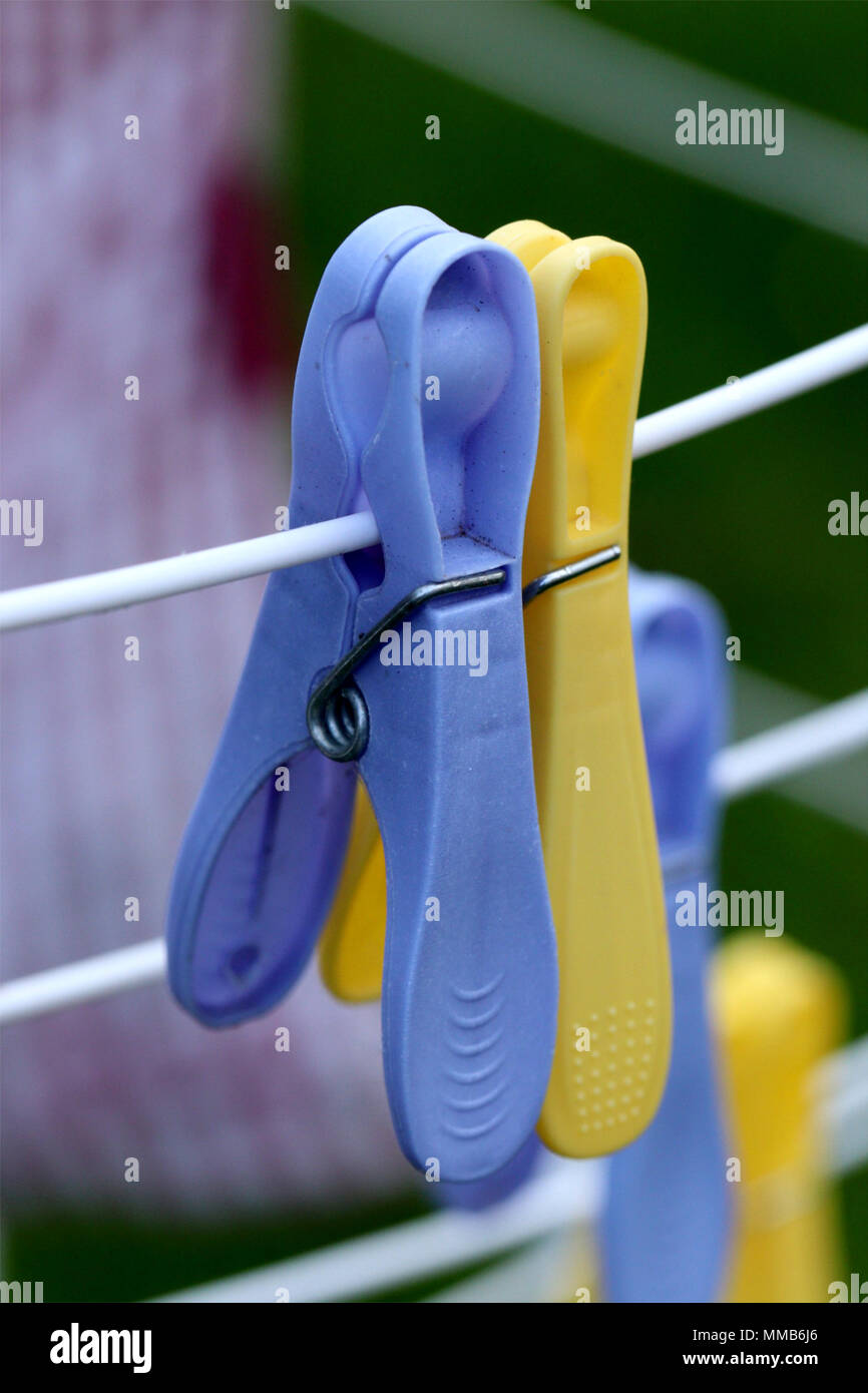 Washing Line Pegs Old Fashioned High Resolution Stock Photography and ...
