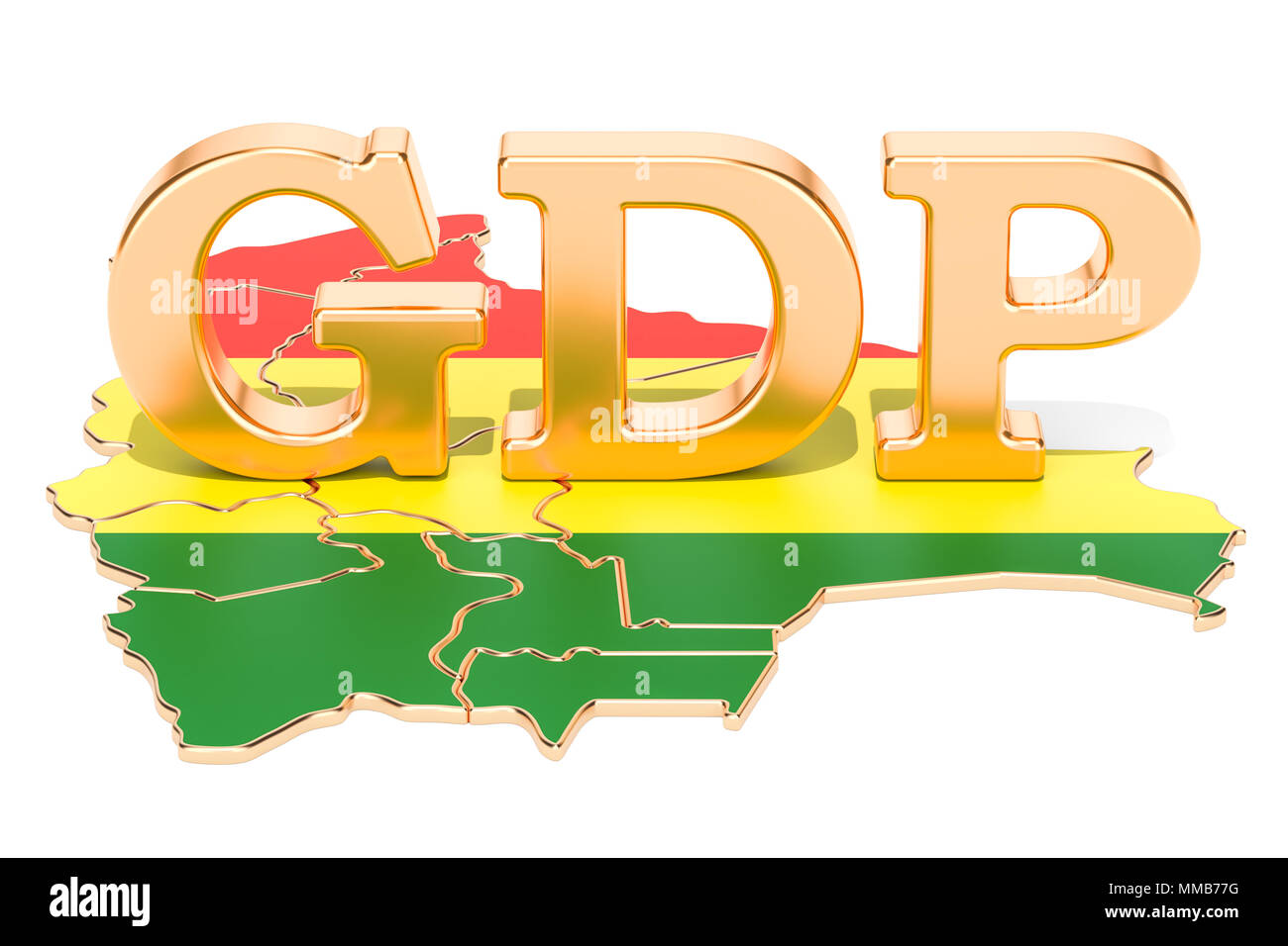 gross domestic product GDP of Bolivia concept, 3D rendering isolated on ...