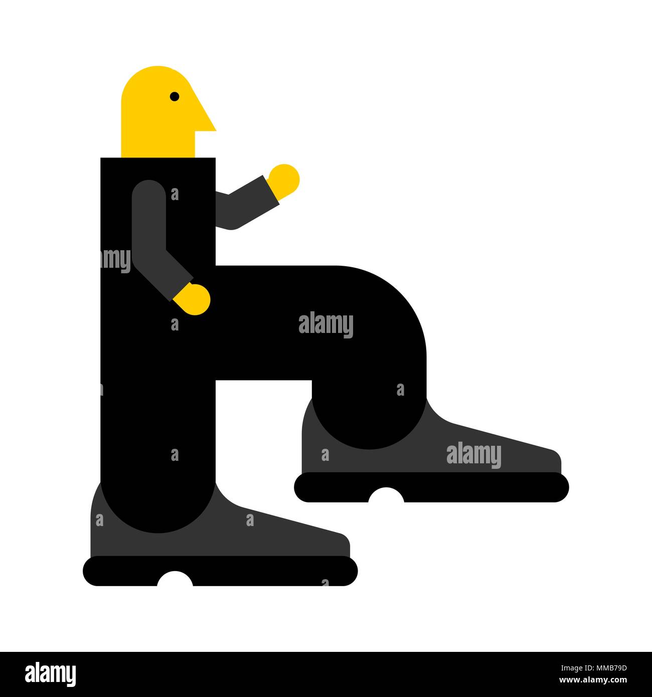 Go to work. Worker steps to work. Manager goes to job. Vector ...