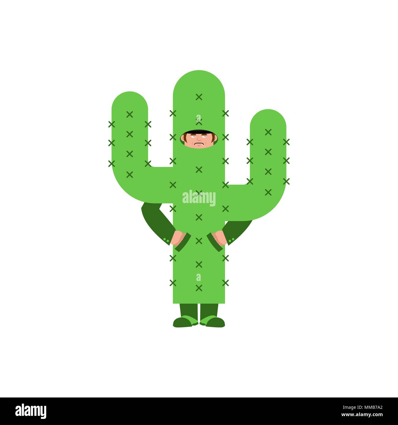 Spy Cactus. Secret Agent and Desert Plant. Vector illustration Stock ...