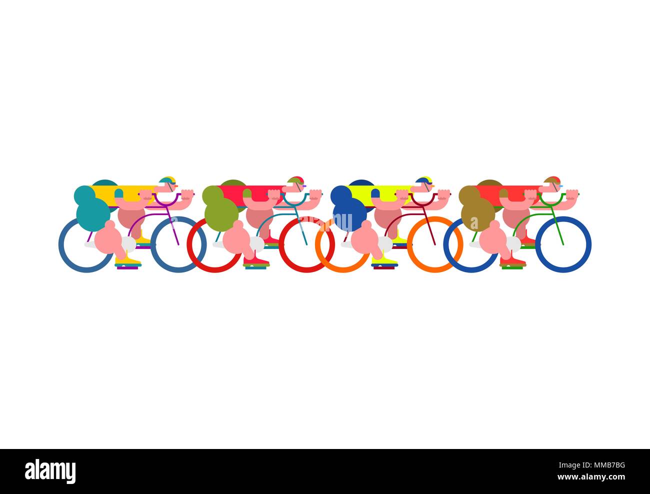 Bicycle race. Cyclist. Racers on bicycles. Sports Vector illustration ...