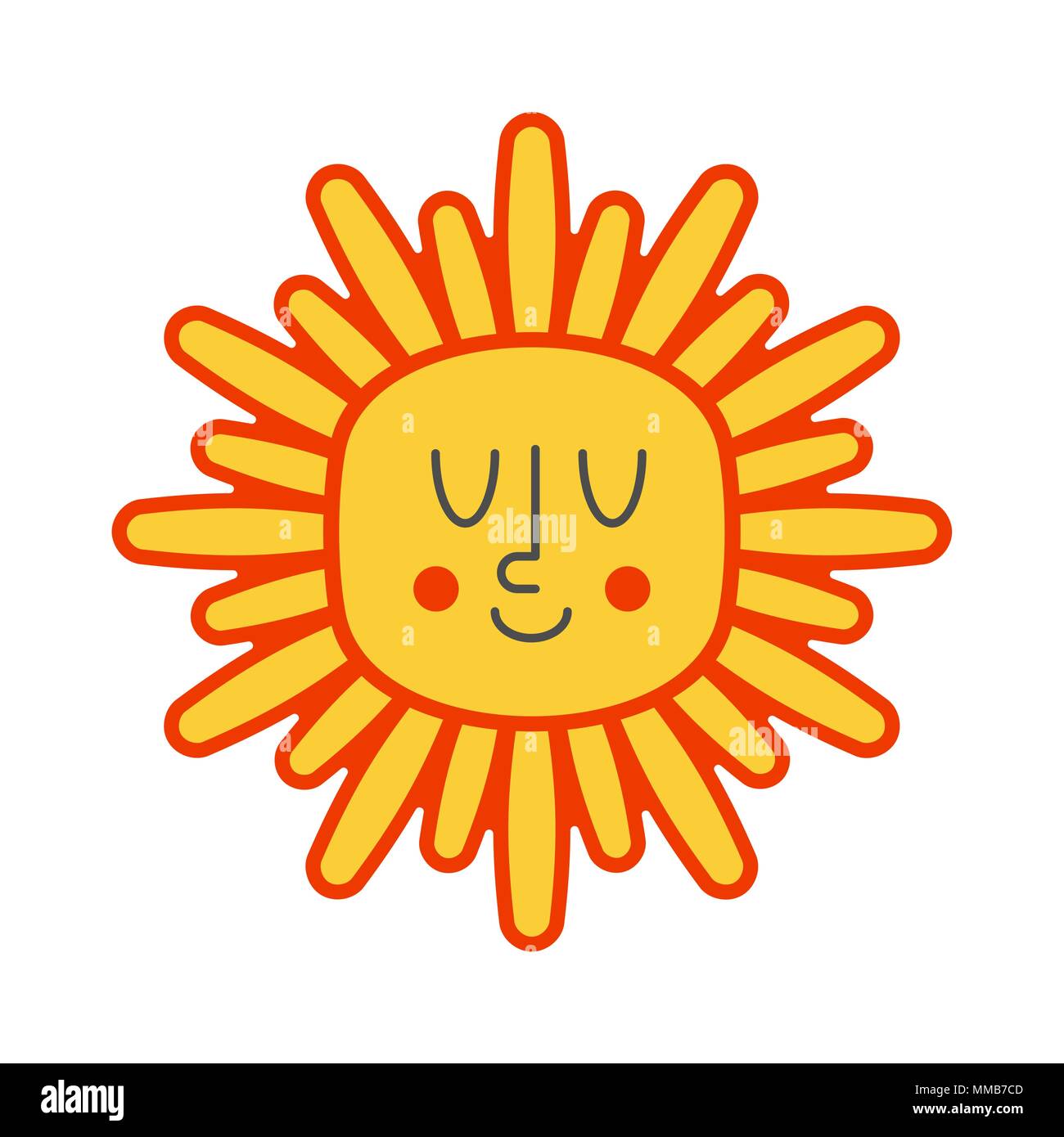 Cheerful sun happy isolated. Summer Vector illustration Stock Vector ...