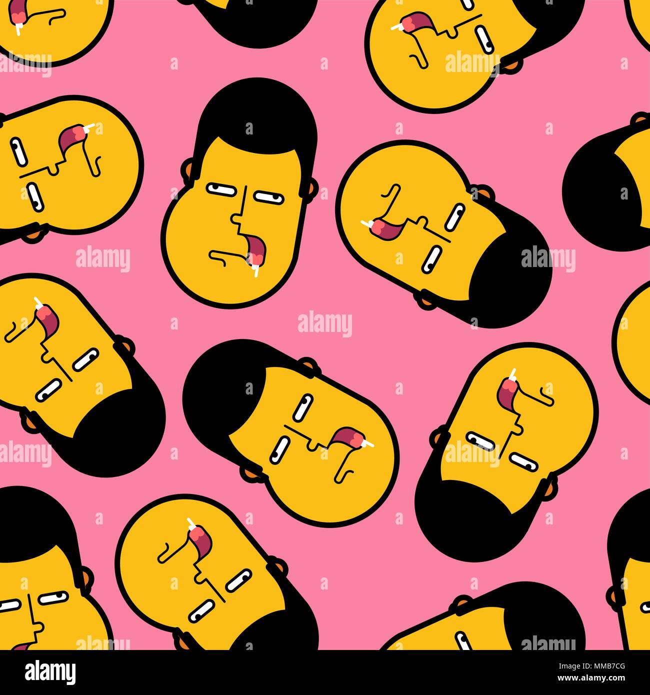 Stupid pattern seamless. Silly ornament. sheepish background. Vector ...