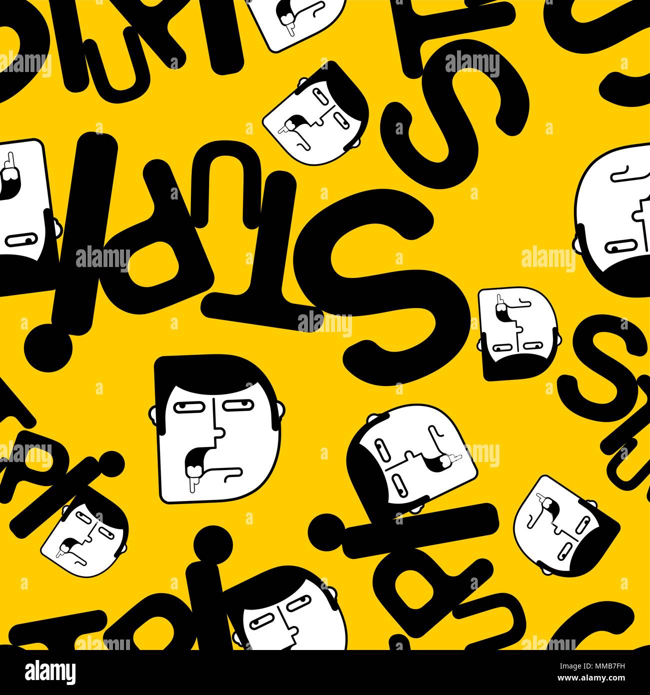 Stupid pattern seamless. Silly ornament. sheepish background. Vector ...