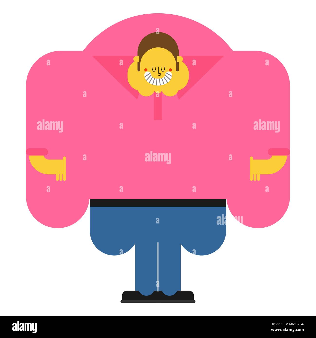 Fat guy isolated. obesity man. Vector illustration Stock Vector Image ...