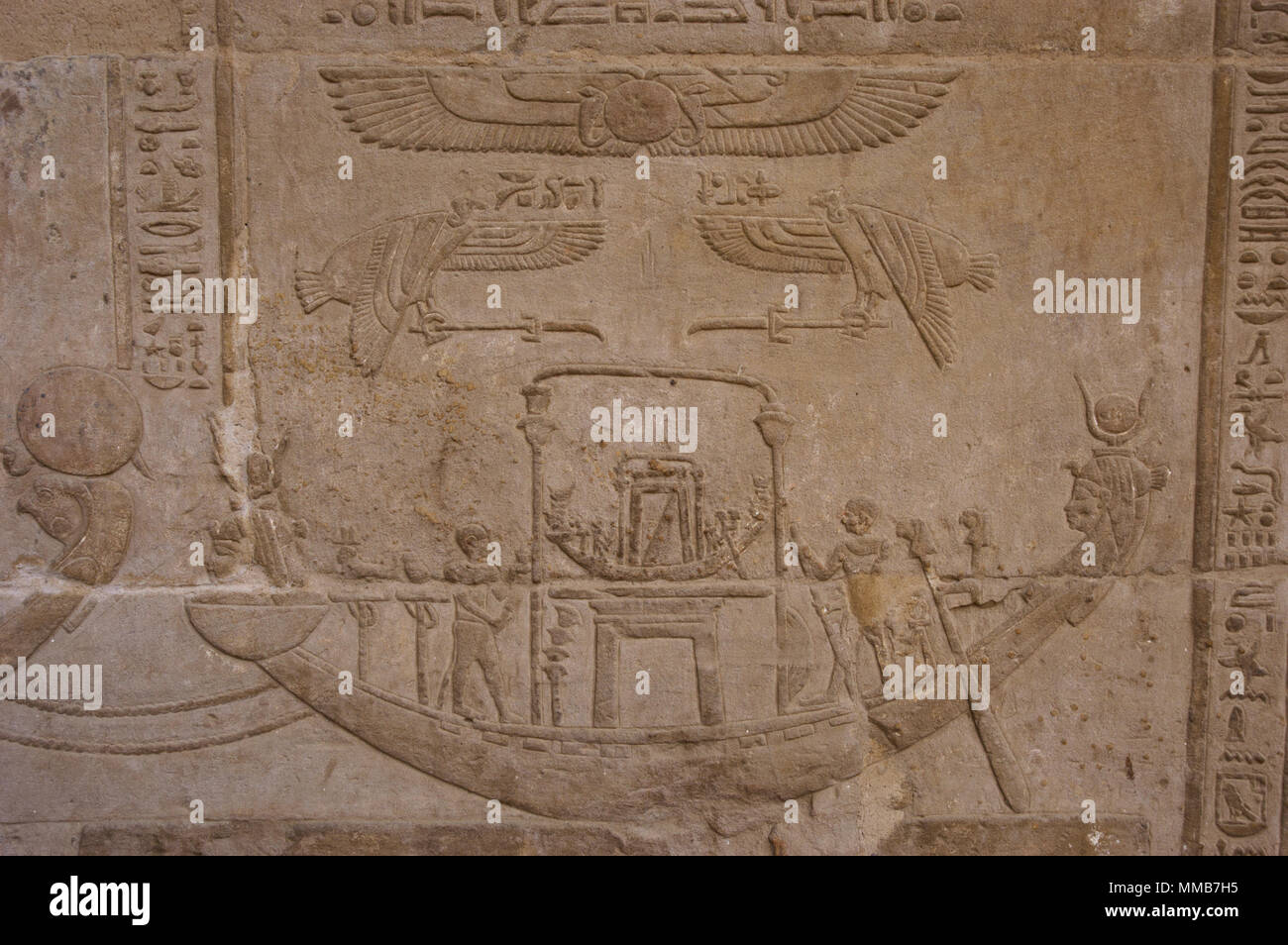 Egypt. Temple of Edfu. Ancient temple dedicated to Horus. Ptolemaic ...