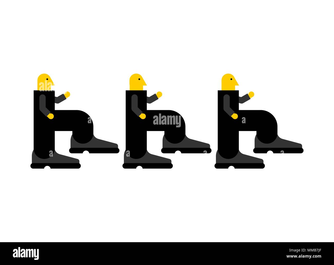 Go to work. Worker steps to work. Manager goes to job. Vector ...