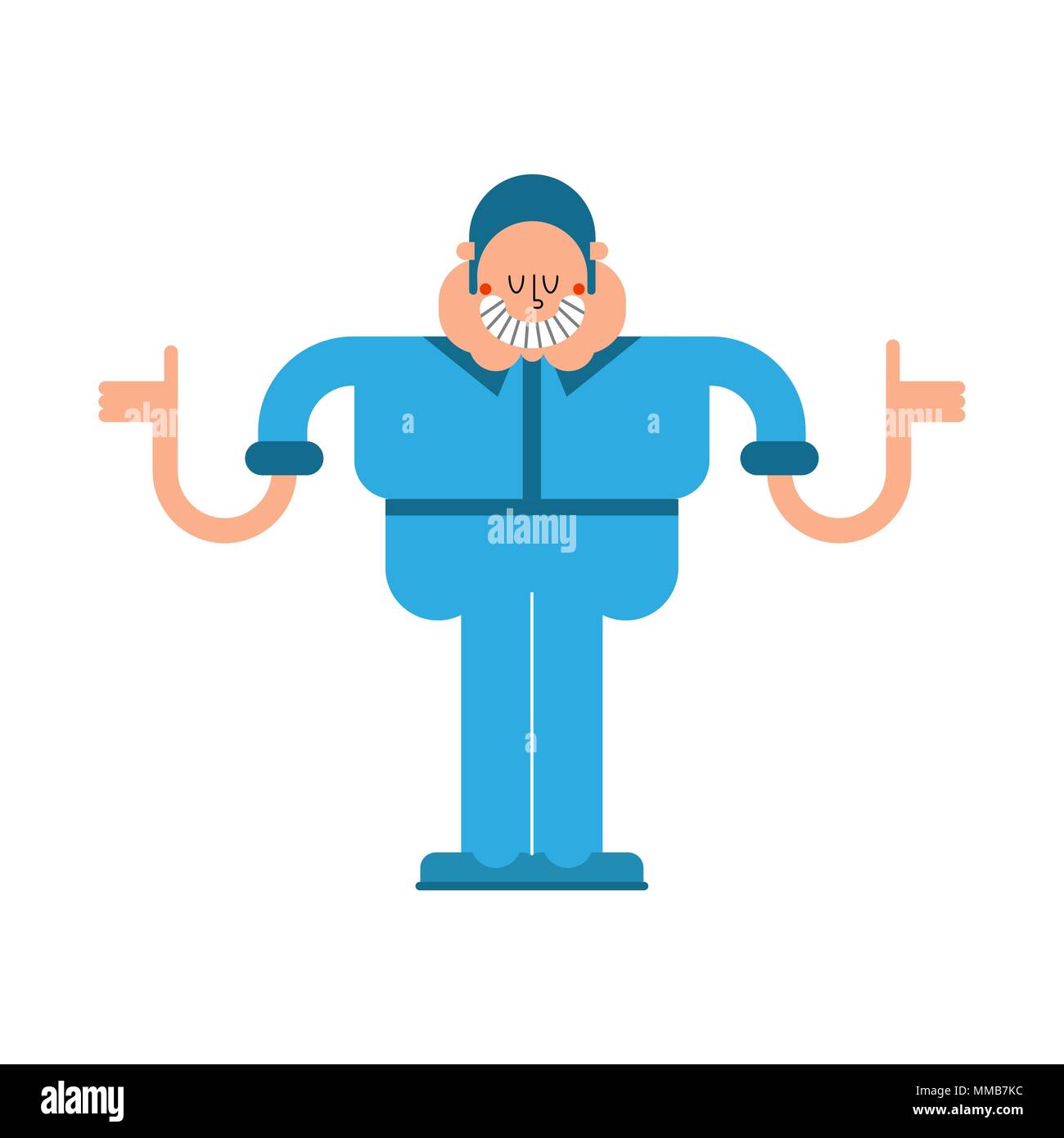 Cheerful guy finger up isolated. merry man. Vector illustration Stock ...