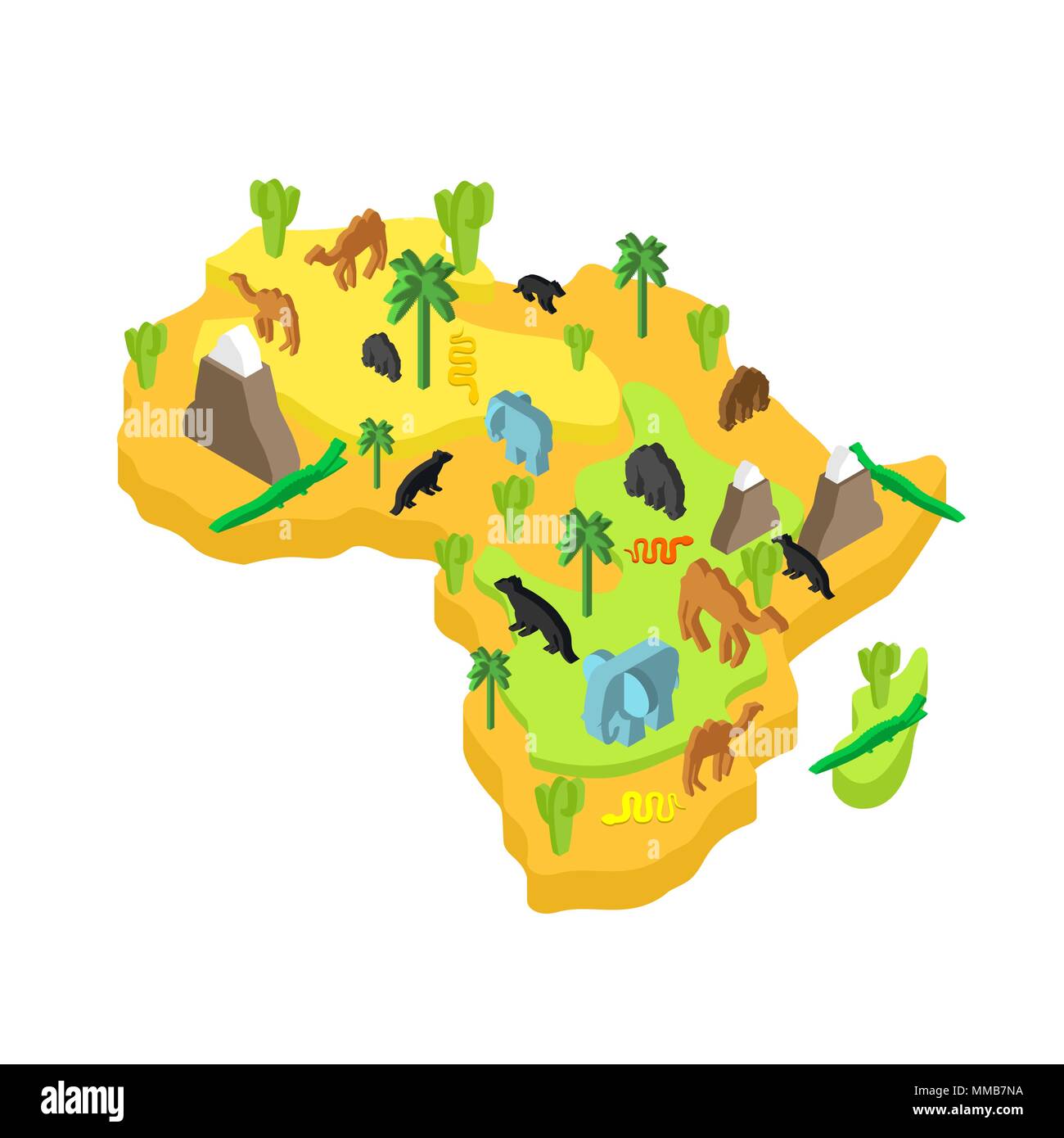 Flora fauna map of africa Stock Vector Images - Alamy