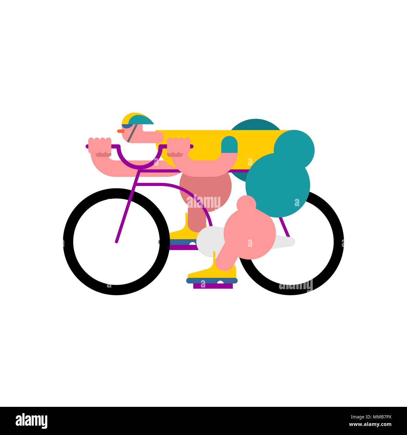 Cyclist isolated. Bicycle race. Sports Vector illustration Stock Vector ...