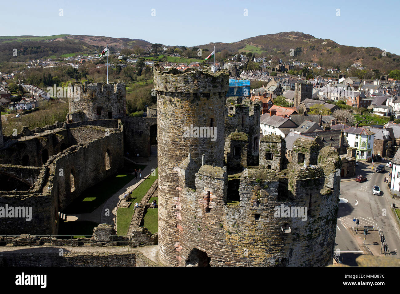 A view from the top of Conwy Castle, Wales Stock Photo - Alamy