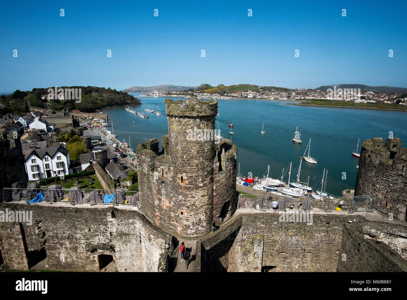 A view from the top of Conwy Castle, Wales Stock Photo - Alamy