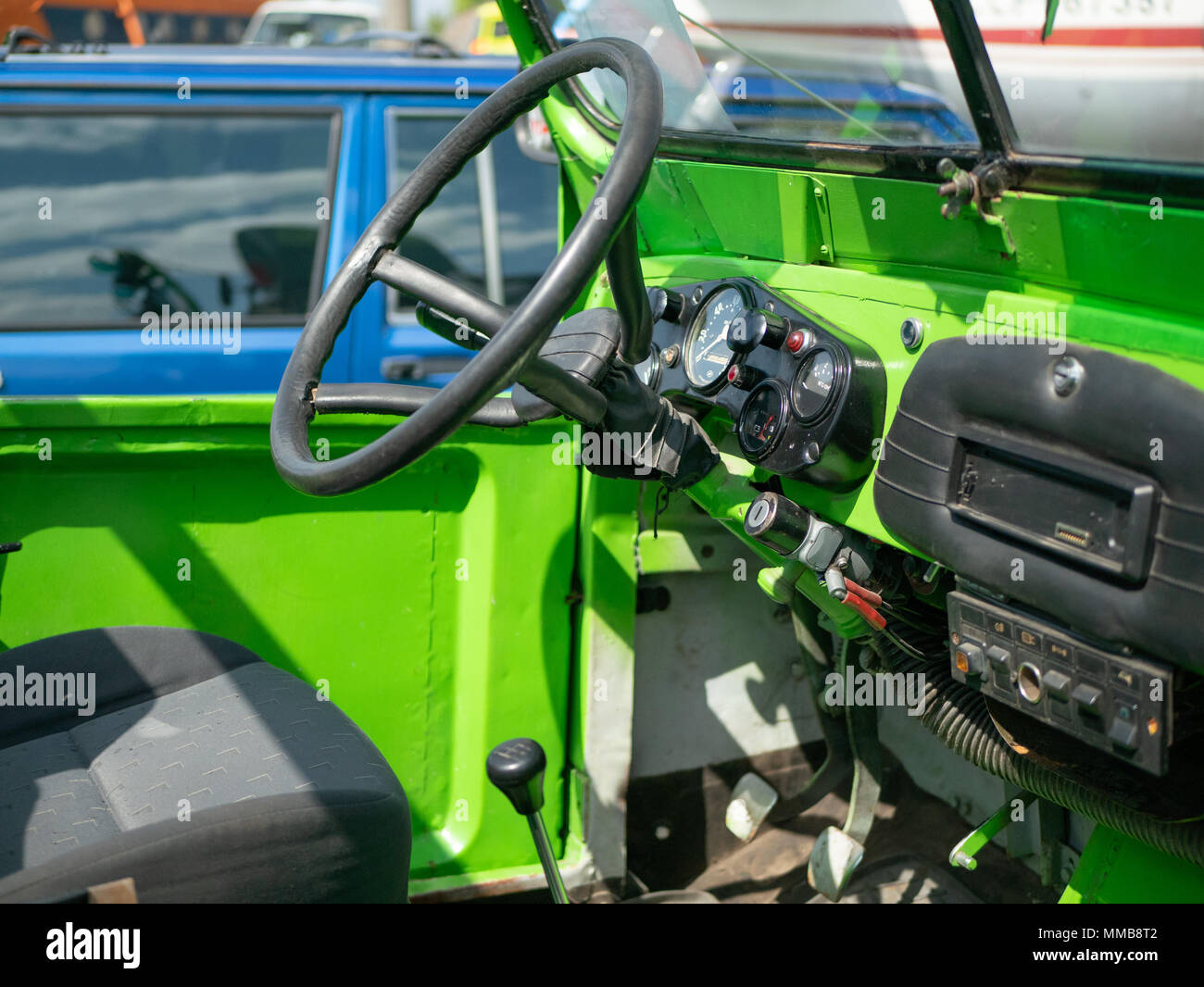 inside old cabriolet buggy with minimalistic interior Stock Photo - Alamy