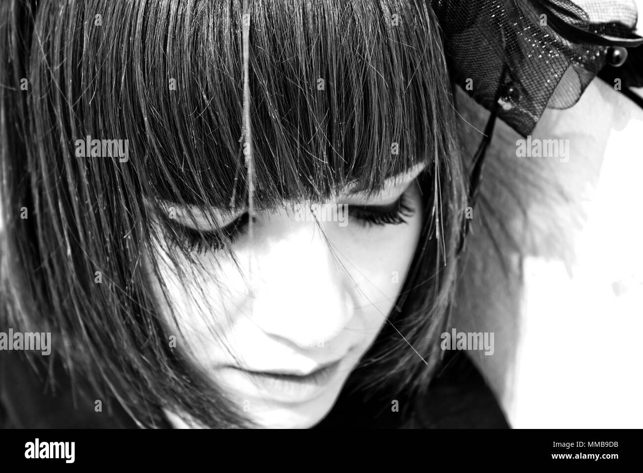 Red and white outfit Black and White Stock Photos & Images - Alamy