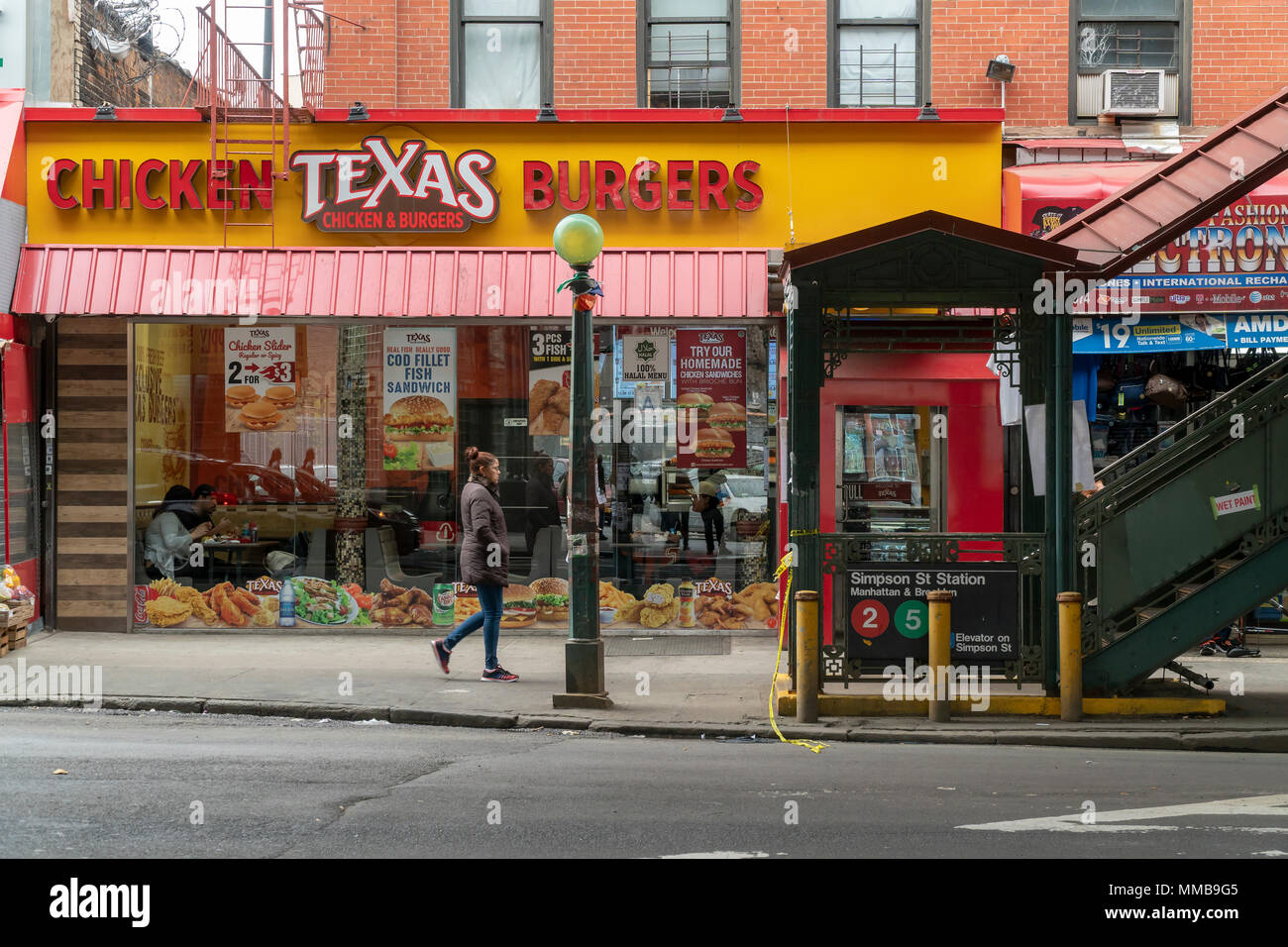 Texas Chicken and Burgers chain on Westchester Avenue in the Bronx in ...