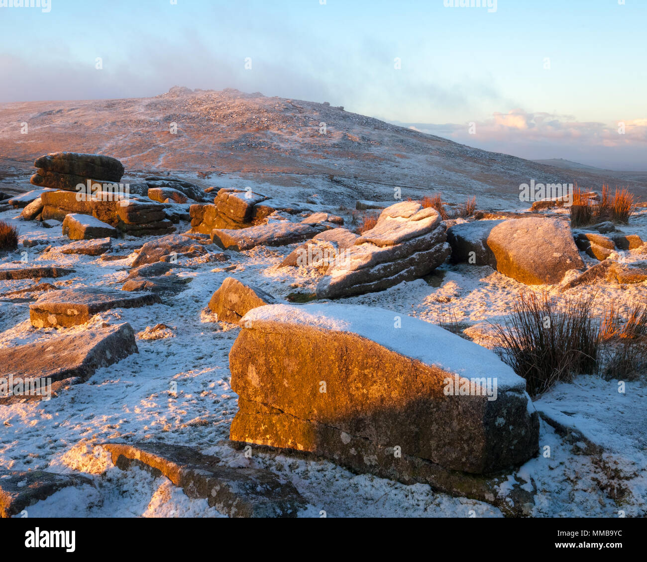 Hiking on dartmoor winter hi-res stock photography and images - Alamy