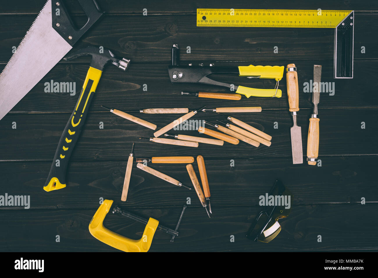 Chisels on work surface hi-res stock photography and images - Alamy