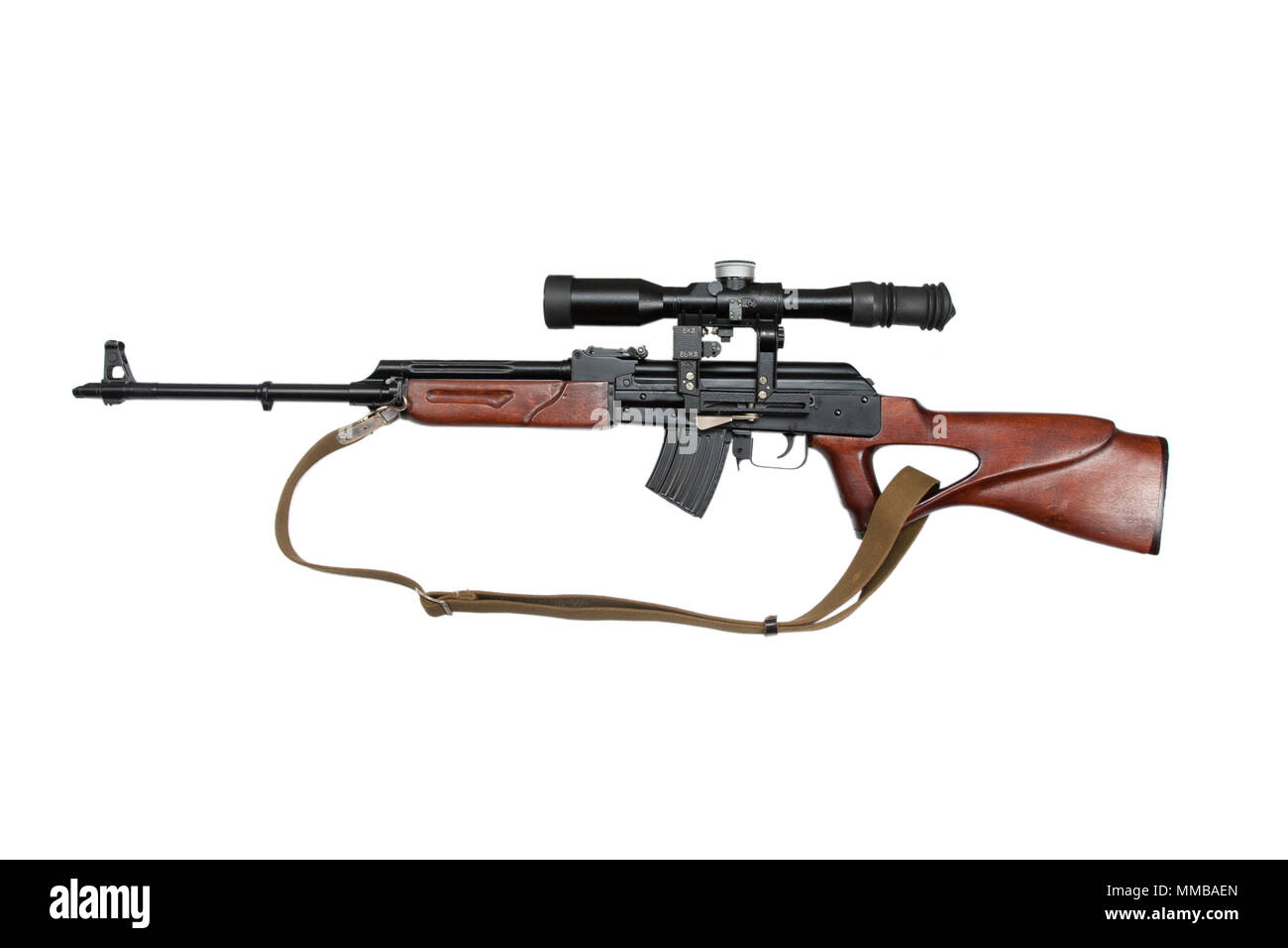 kalashnikov based sniper rifle with optic sight Stock Photo - Alamy