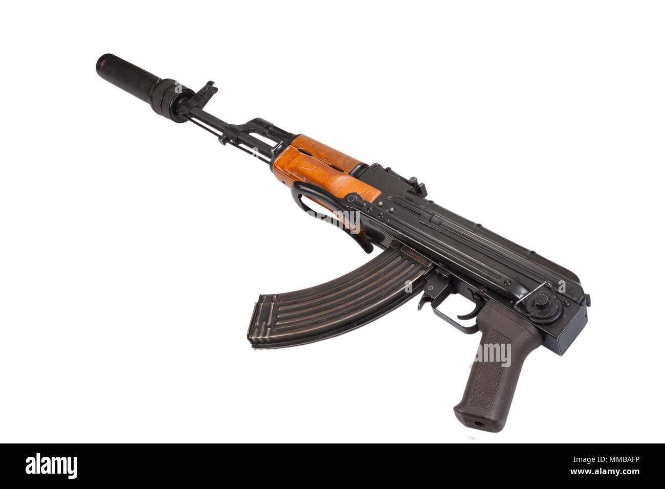 Kalashnikov specnaz with silencer isolated on white Stock Photo - Alamy