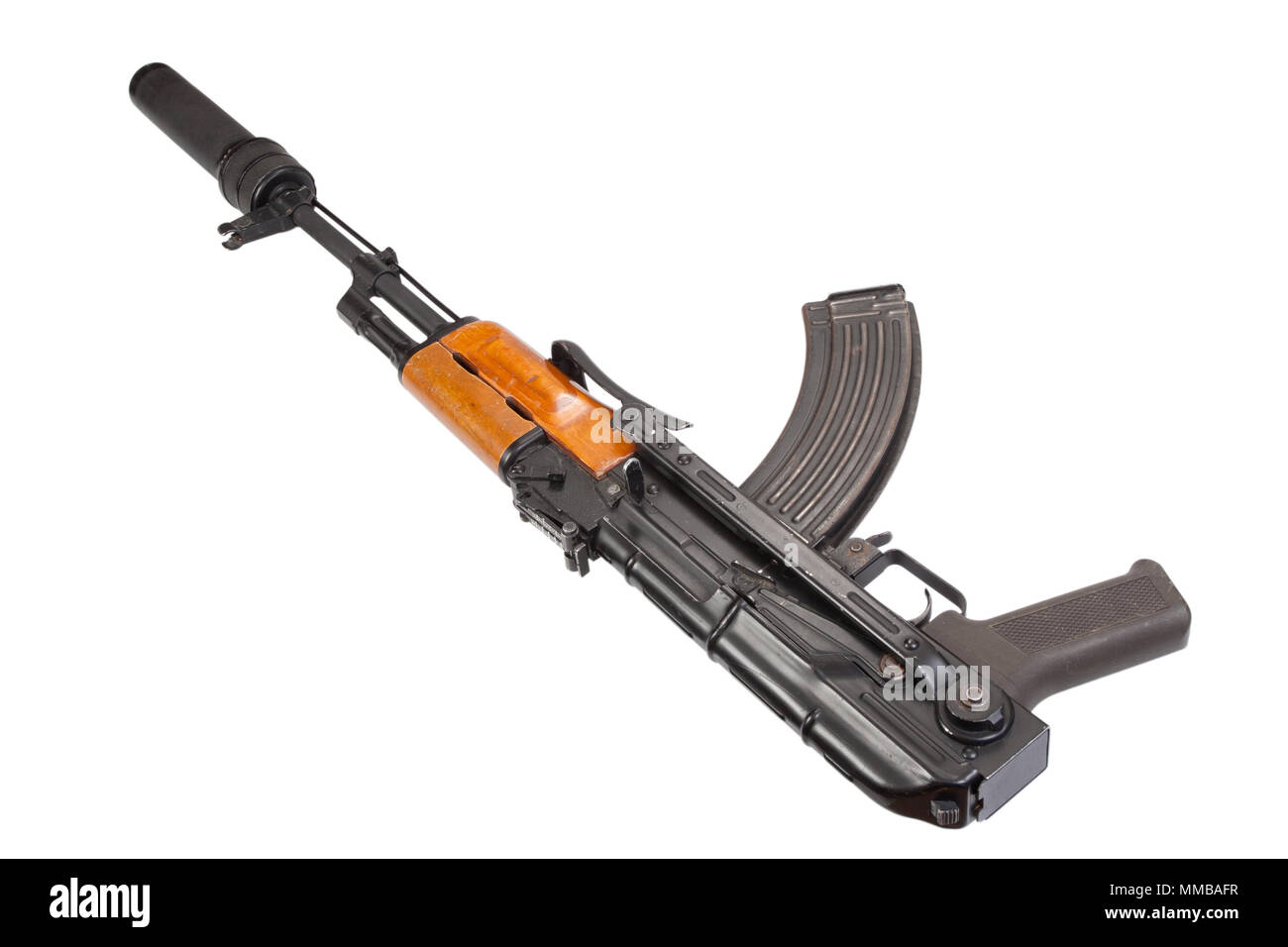 Kalashnikov specnaz with silencer isolated on white Stock Photo - Alamy