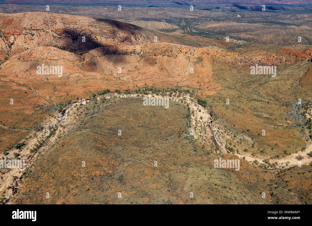 Aerial view of the West MacDonnell Ranges Stock Photo - Alamy